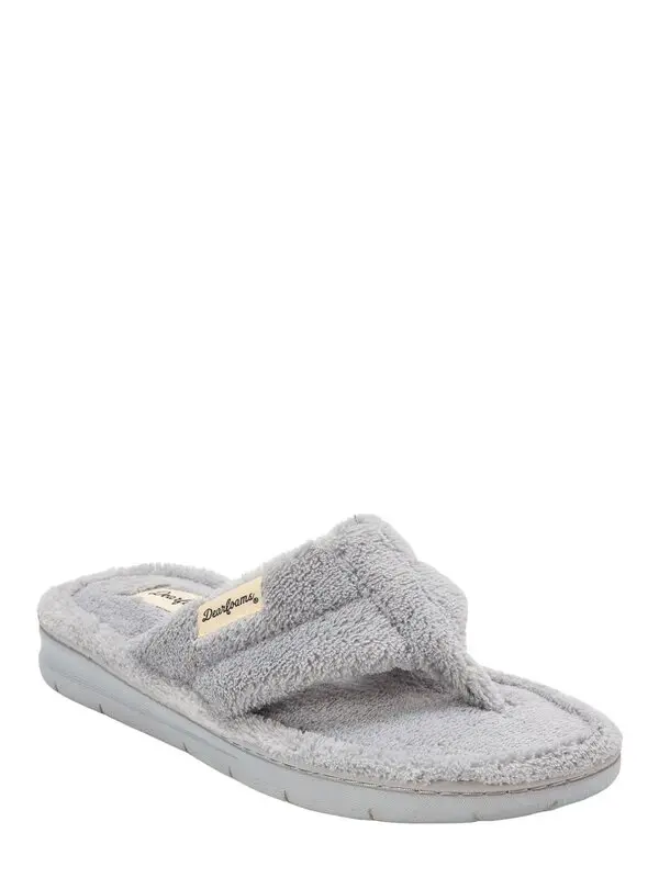 DEARFOAMS Wrenley Terry Thong Slippers - Sleet