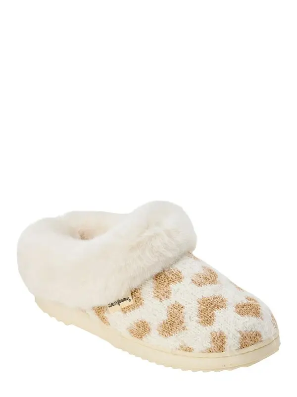 DEARFOAMS Hannah Festive Knit Clog Slipper - Cream Print