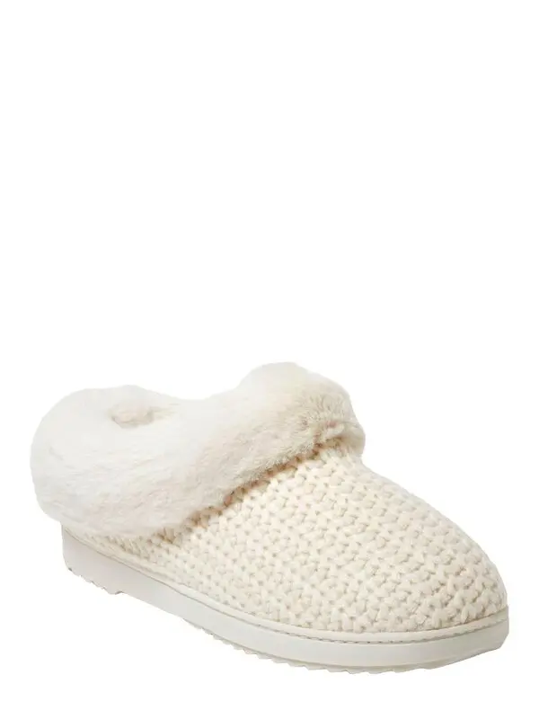 DEARFOAMS Hannah Festive Knit Clog Slipper - Cream