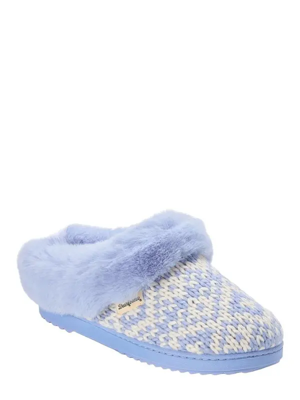 DEARFOAMS Hannah Festive Knit Clog Slippers - Eventide