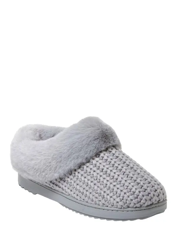 DEARFOAMS Hannah Festive Knit Clog Slipper - Sleet