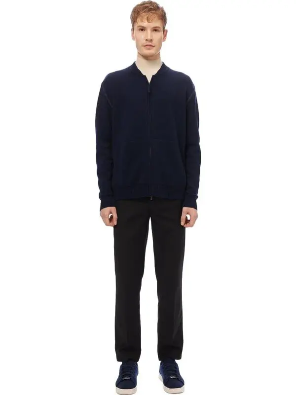 GOBI MONGOLIAN CASHMERE Jacket With Zip Closure - Navy