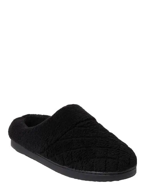 DEARFOAMS Libby Quilted Terry Clog Slipper - Black