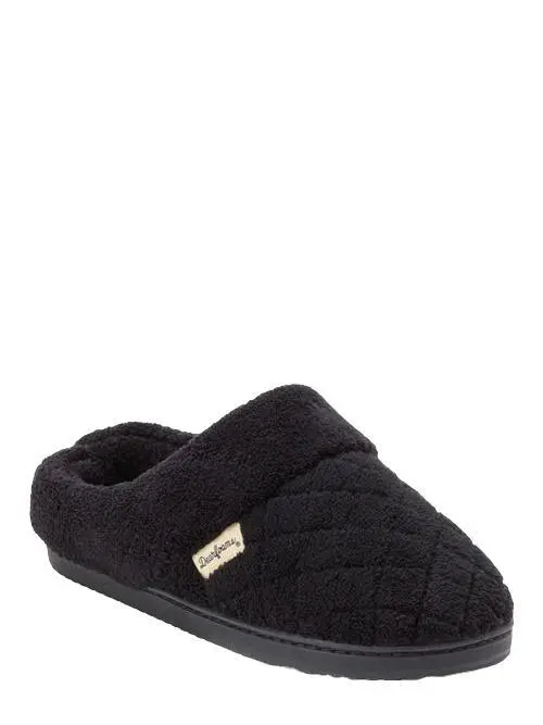 DEARFOAMS Libby Quilted Terry Clog Slipper - Black