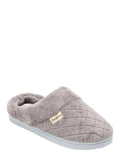 DEARFOAMS Libby Quilted Terry Clog Slipper - Medium Grey