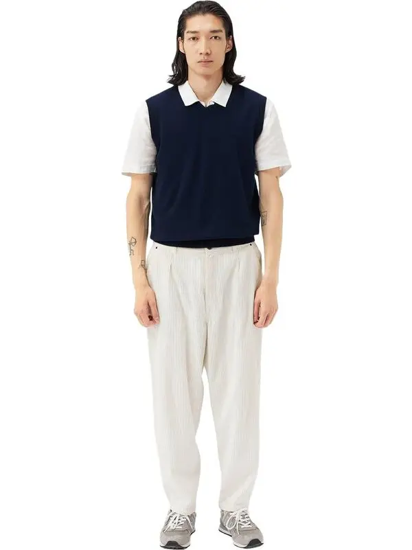 Gobi Cashmere Essential V-neck Cashmere Vest - Navy