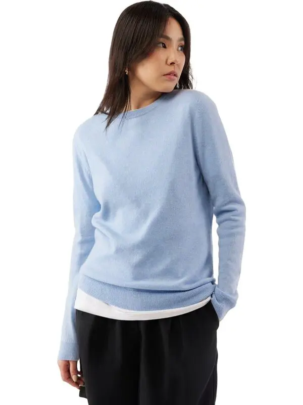 Gobi Cashmere Cashmere Crewneck Sweater - Light Blue