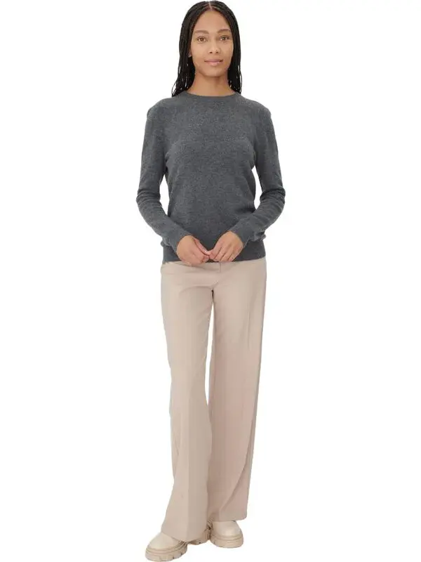 Gobi Cashmere Cashmere Crewneck Sweater - Stone Gray