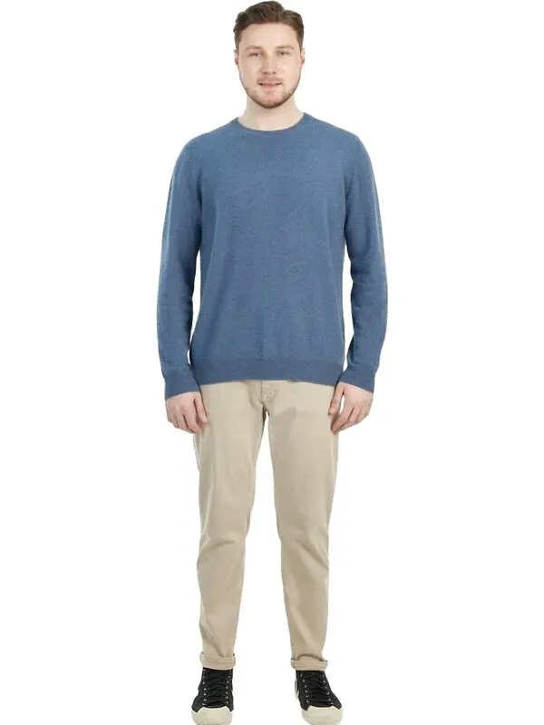 Gobi Cashmere Crewneck Cashmere Sweater - Bijou Blue
