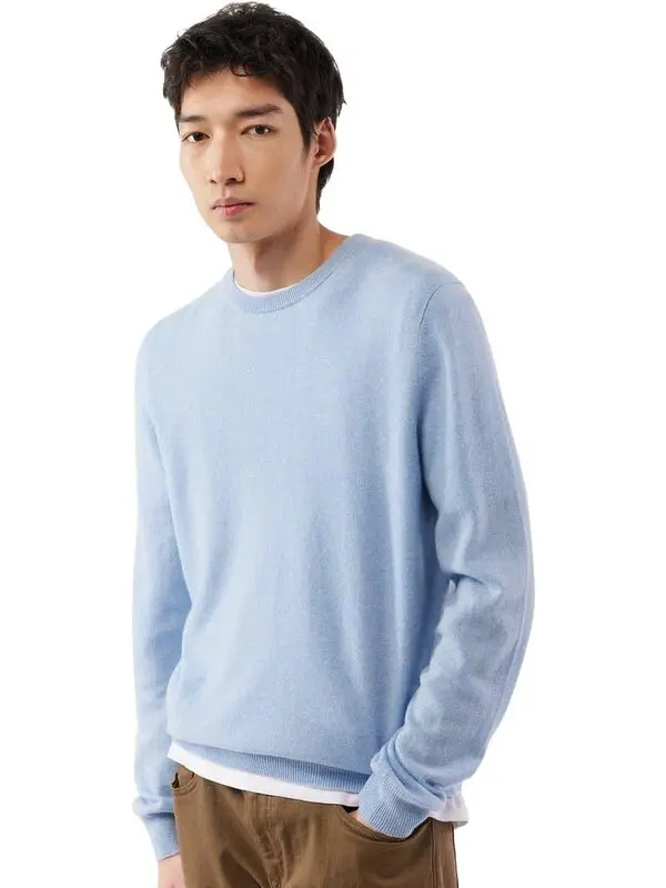 Gobi Cashmere Crewneck Cashmere Sweater - Light Blue