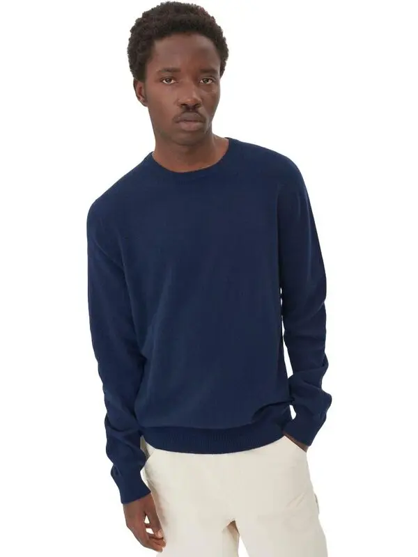 Gobi Cashmere Crewneck Cashmere Sweater - Navy