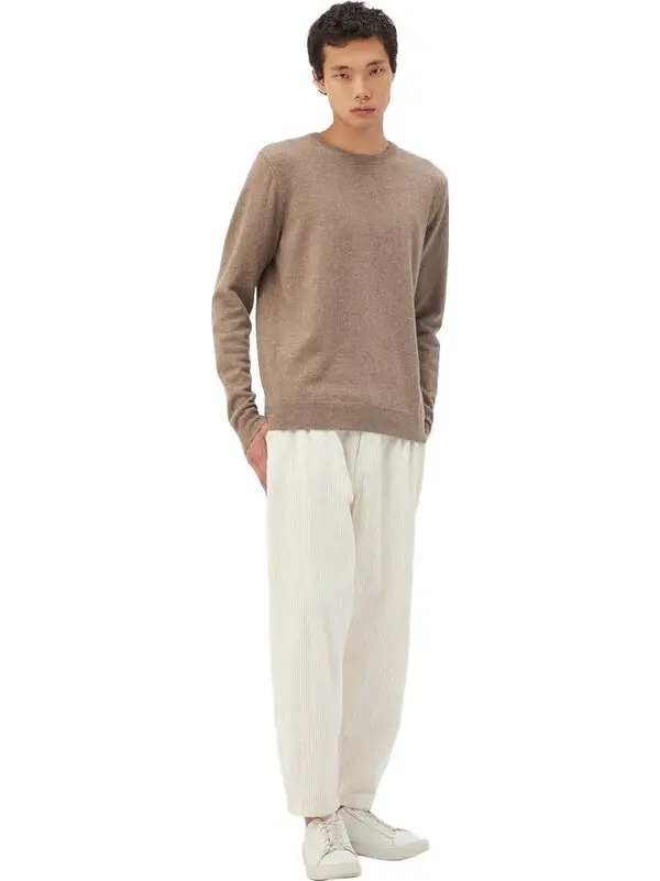 Gobi Cashmere Crewneck Cashmere Sweater - Taupe
