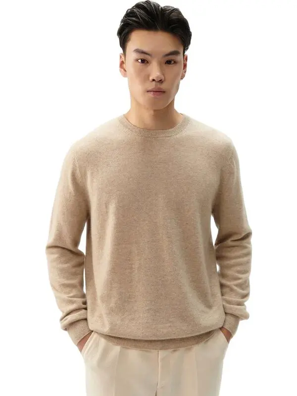 Gobi Cashmere Crewneck Cashmere Sweater - Warm Grey