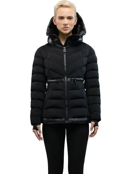 ALPENHAUS Everlong Lightweight Herringbone Quilted Puffer - Black
