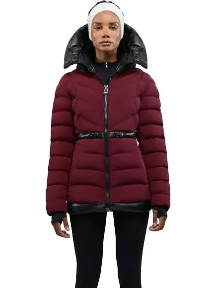 ALPENHAUS Everlong Lightweight Herringbone Quilted Puffer With Lustre Detailing - Cabernet