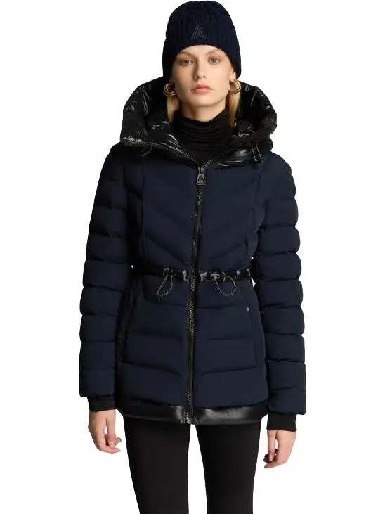 ALPENHAUS Everlong Lightweight Herringbone Quilted Puffer With Lustre Detailing - Midnight