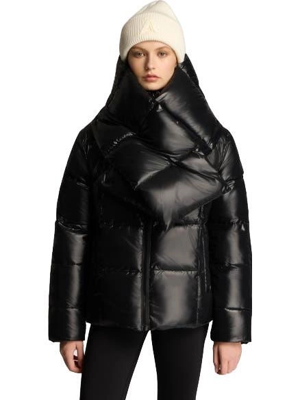 ALPENHAUS Winekka 2-in-1 Reversible Puffer With Removable Scarf - Black