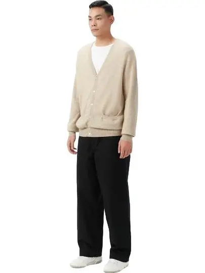 Gobi Cashmere Essential V-neck Cardigan - Warm Grey