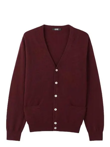 Gobi Cashmere Essential V-neck Cardigan - Zinfandel