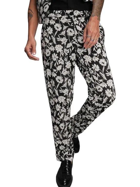 WILDFANG Empower Trousers - Monochrome Floral Black