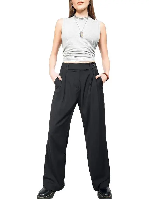 WILDFANG The Empower Wide Leg Trouser - Black