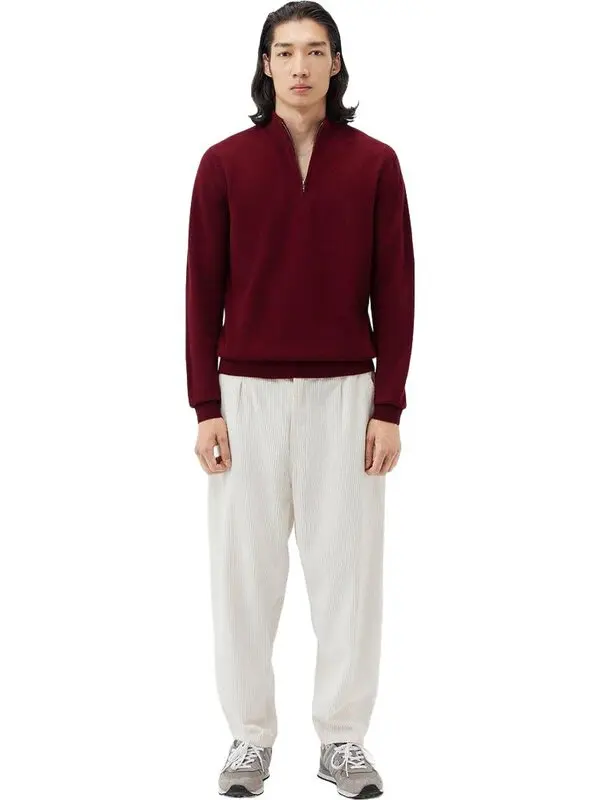 GOBI MONGOLIAN CASHMERE Essential Half-zip Cashmere Sweater - Bordeaux