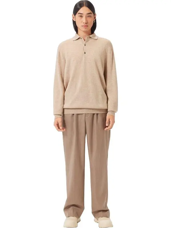 Gobi Cashmere Polo Neck Sweater - Beige