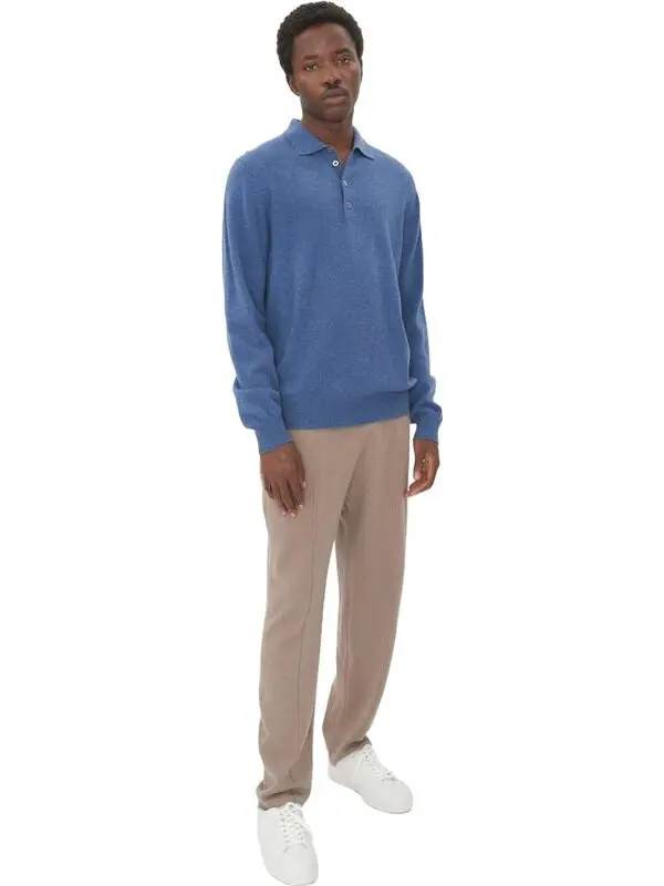 Gobi Cashmere Polo Neck Sweater - Bijou Blue