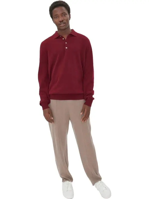 Gobi Cashmere Gobi Mongolian Cashmere Polo Neck Sweater - Bordeaux