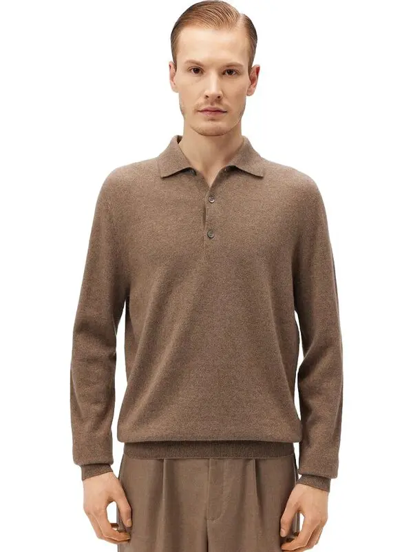 Gobi Cashmere Gobi Mongolian Cashmere Polo Neck Sweater - Taupe