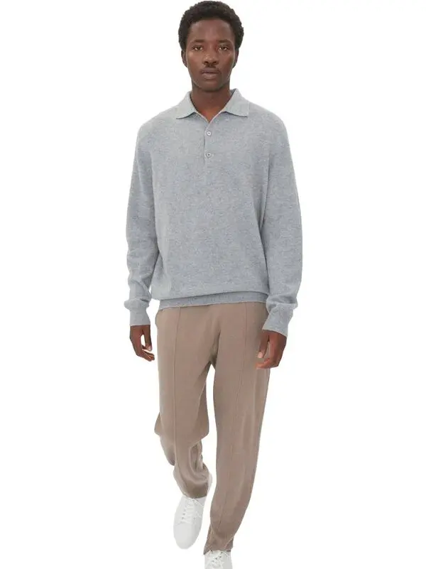 Gobi Cashmere Polo Neck Sweater - Vapor Blue
