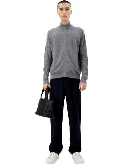Gobi Cashmere Essential Full-zip Cashmere Cardigan - Dim Gray