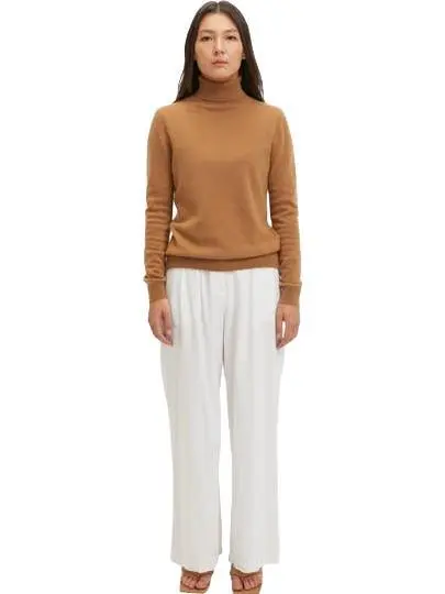 Gobi Cashmere Cashmere Turtleneck Sweater - Almond