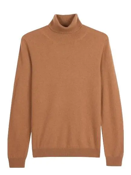 Gobi Cashmere Essential Cashmere Turtleneck Sweater - Cinnamon Brown
