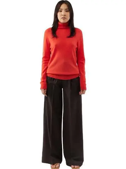 Gobi Cashmere Essential Cashmere Turtleneck Sweater - Fiesta