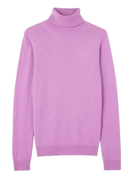 Gobi Cashmere Essential Cashmere Turtleneck Sweater - Fuchisa Pink