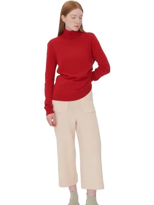 Gobi Cashmere Cashmere Turtleneck Sweater - Red