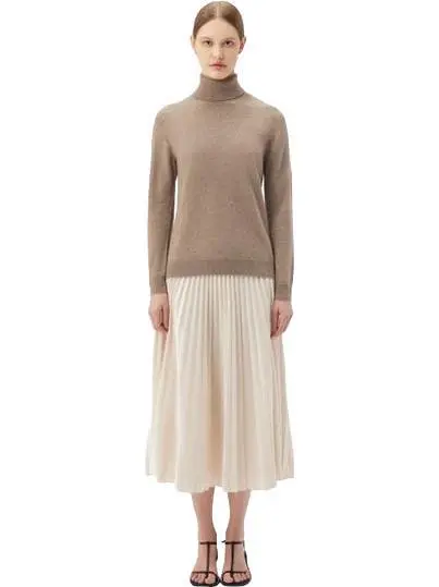Gobi Cashmere Cashmere Turtleneck Sweater - Taupe