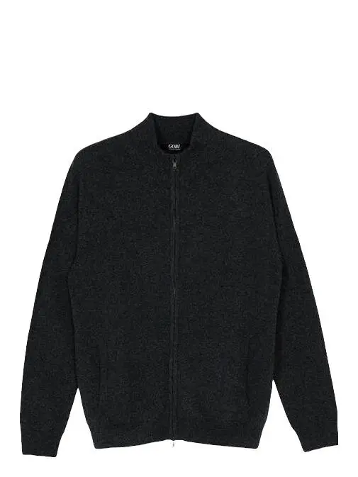 Gobi Cashmere Essential Cashmere Full-zip Cardigan - Charcoal