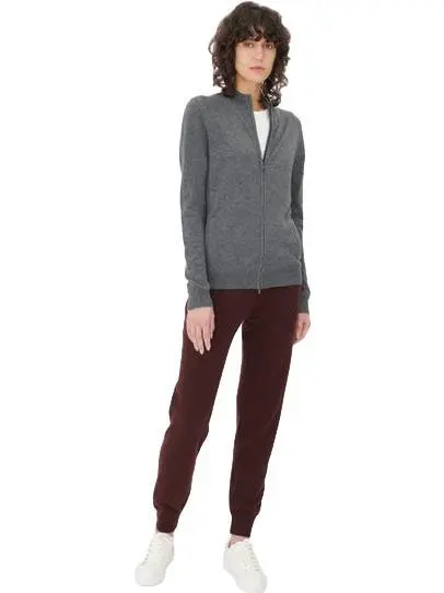 GOBI MONGOLIAN CASHMERE Essential Cashmere Full-zip Cardigan - Plum Kitten