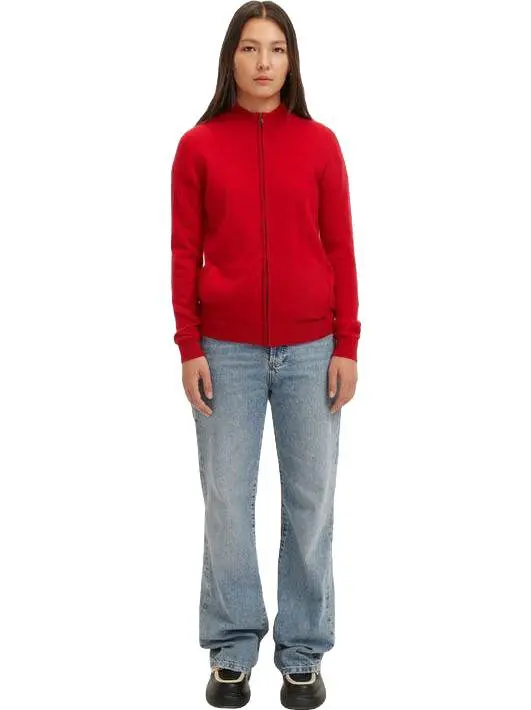 GOBI MONGOLIAN CASHMERE Essential Cashmere Full-zip Cardigan - Racing Red