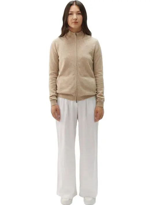 Gobi Cashmere Essential Cashmere Full-zip Cardigan - Warm Grey