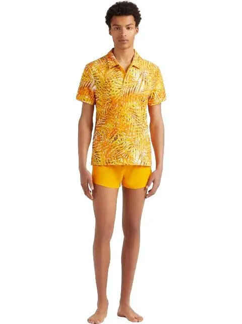 Vilebrequin Palm Leaves Printed Terry Polo - Mangue