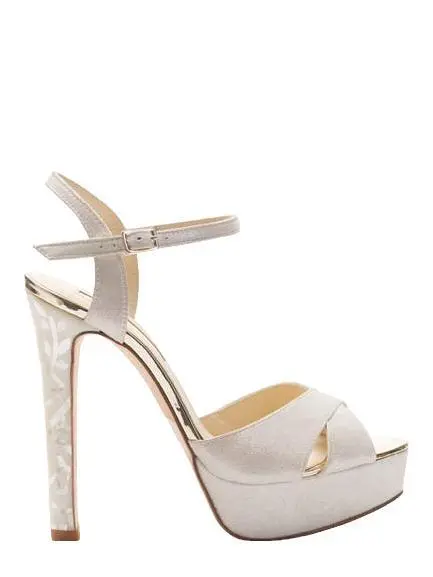 FREYA ROSE Ankle Strap Pearl Platform Heeled Sandal - Ivory