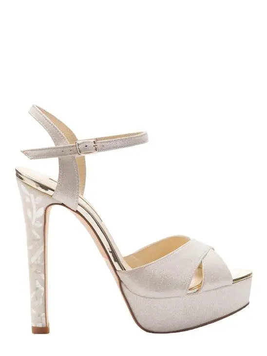 FREYA ROSE Ankle Strap Platform Heel Sandal - Ivory