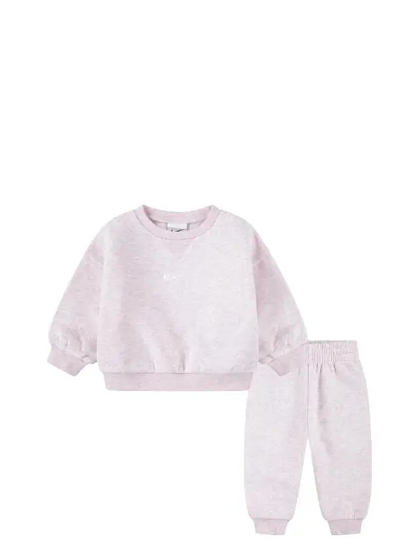 Nike Fleece Sweatshirt And Joggers Set - Pink Foam Heahter