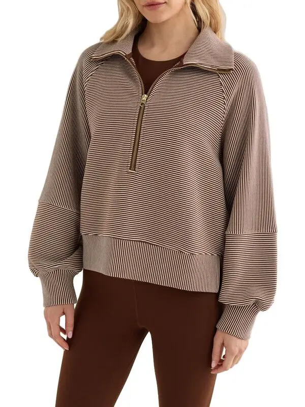 Varley Milano Half-zip Sweatshirt - Dark Walnut