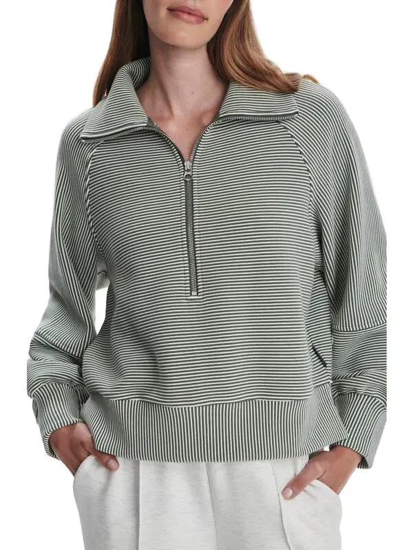 Varley Milano Half-zip Sweatshirt - Thyme /egret