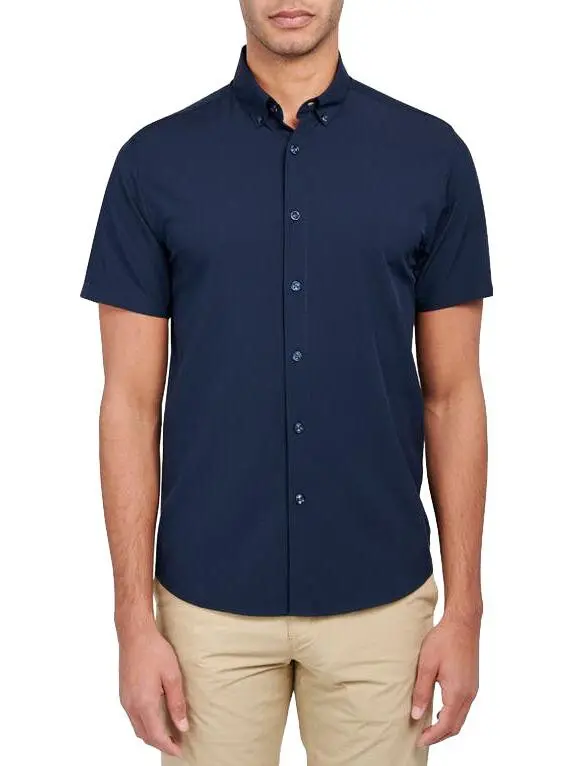 BROOKLYN BRIGADE Slim Fit 4-way Stretch Performance Shirt - Navy