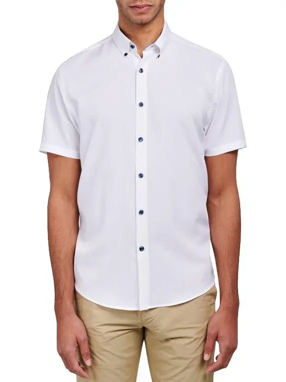 BROOKLYN BRIGADE Slim Fit 4-way Stretch Performance Shirt - White